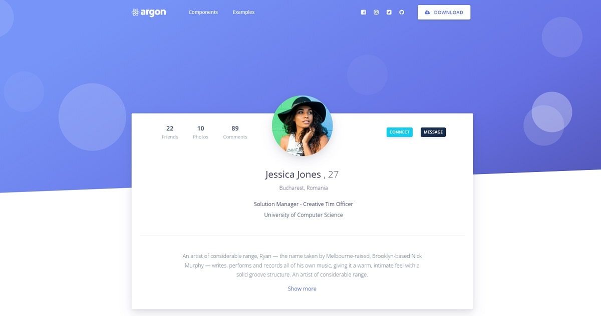 Argon Design System React Free Product