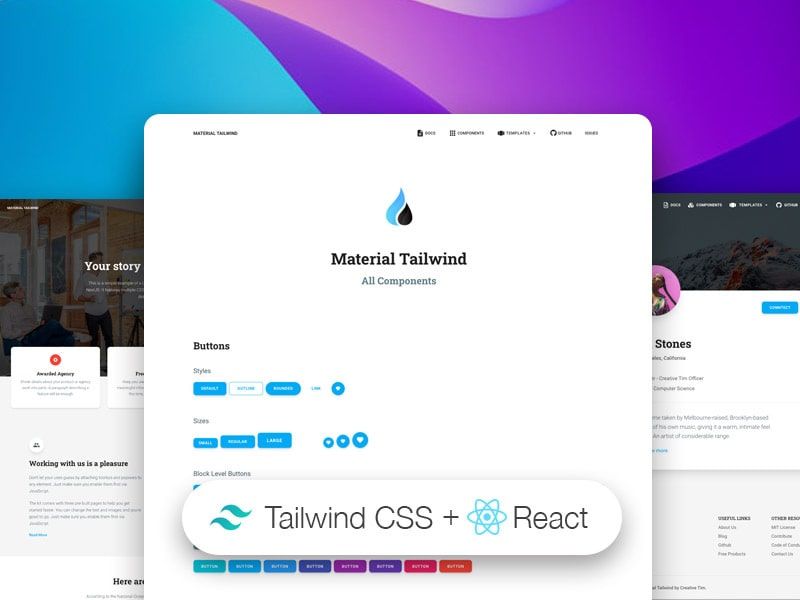 Material Tailwind Kit React free Product 