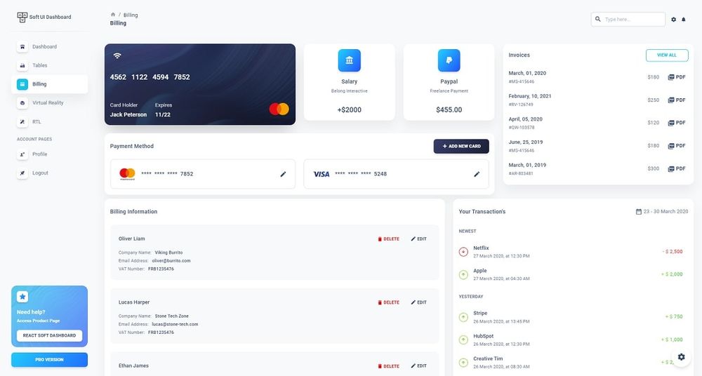 Flask React Soft Dashboard - Free Starter Flask React Soft Dashboard - Free Starter