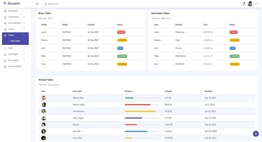 Skydash – Free Bootstrap Admin Template Skydash – Free Bootstrap Admin Template